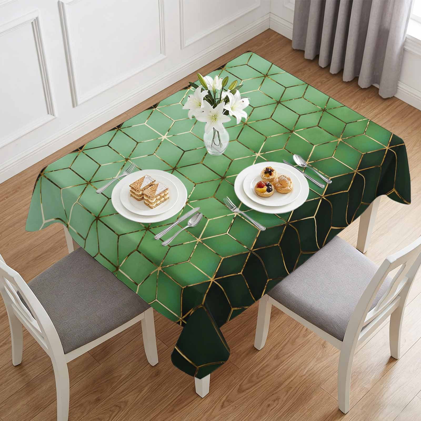 Abstract Green Gradient Diamond Table Cloth 60x84in, Waterproof ...