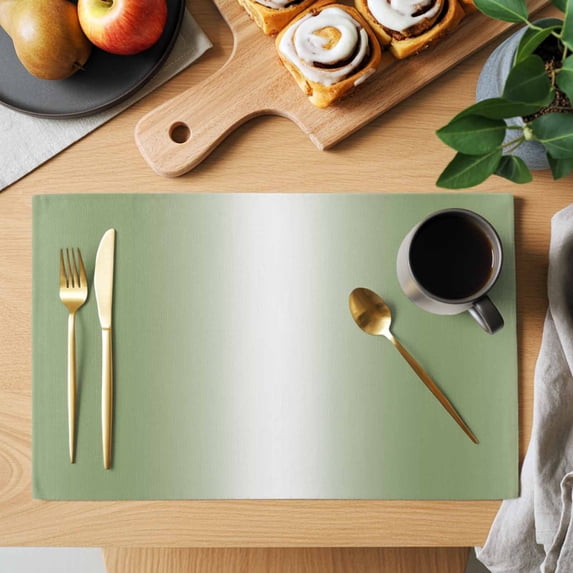 Abstract Green Gradient Placemats Set of 2, Sage Green and White ...