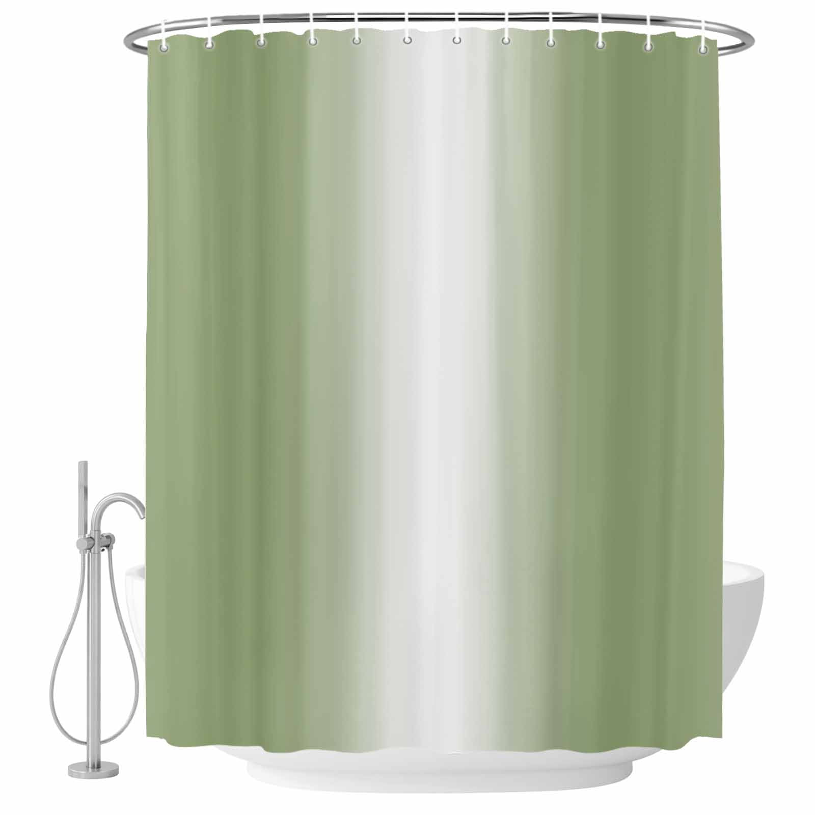Abstract Green Gradient Shower Curtain for Bathroom, Sage Green and ...
