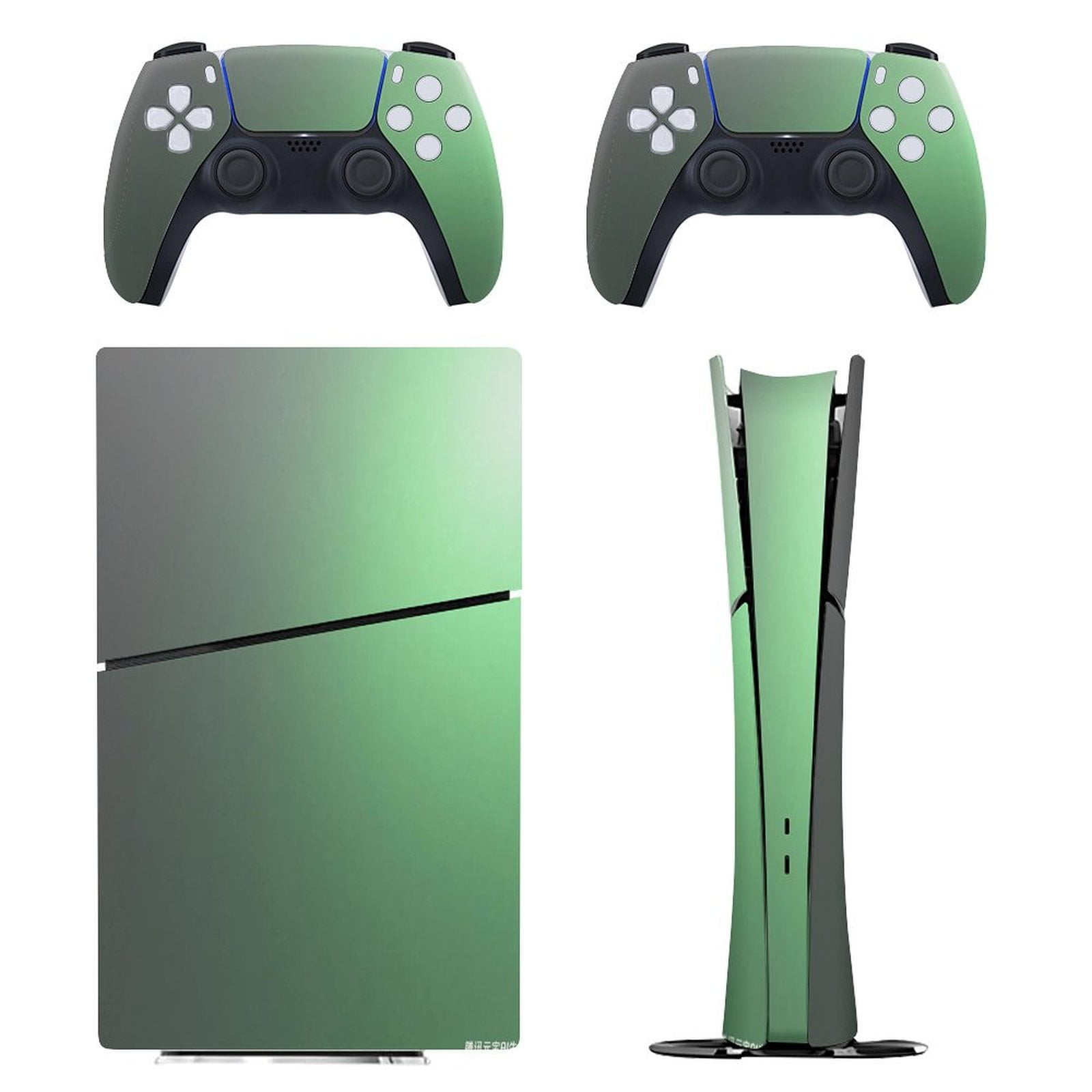 Abstract Green Gray Gradient PS5/PS5 Slim Digital Disc Skin Sticker For ...
