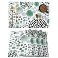 Abstract Green Ink Dots Placemats Set of 12 Boho Minimalist Middle ...