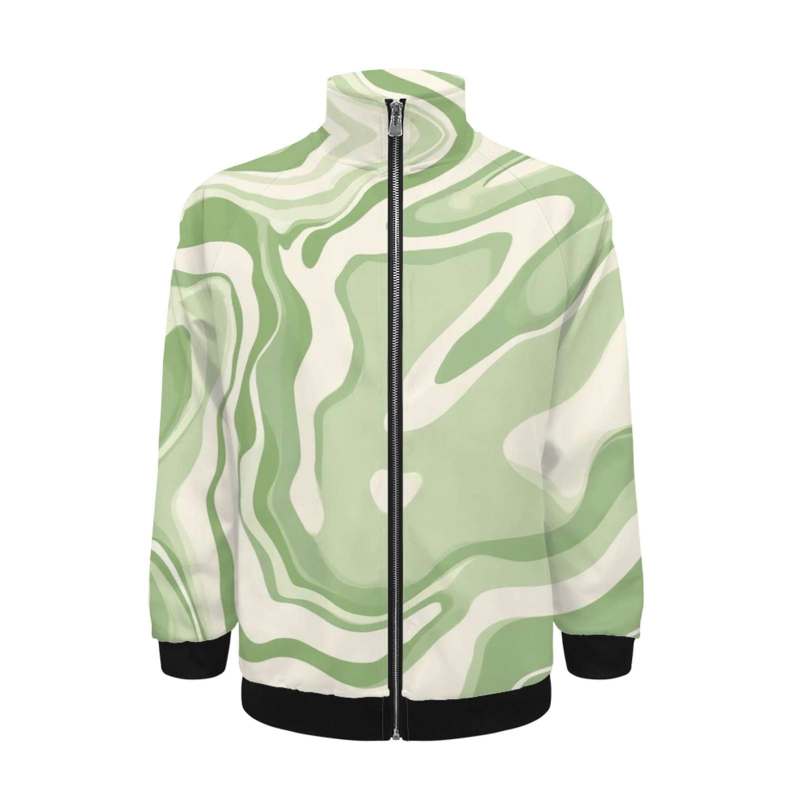 Abstract Green Marble Design Jacket Men's Street Cool Long Sleeves Coat ...