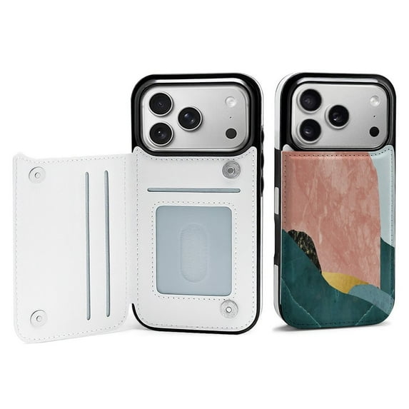 Abstract Green Mountain Landscape Color Block Minimalist Leather Wallet ...