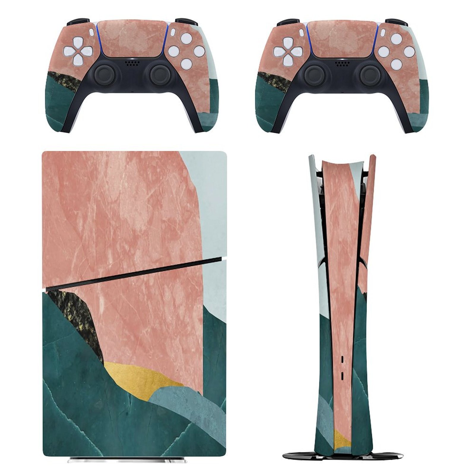 Abstract Green Mountain Landscape Color Block Minimalist PS5/PS5 Pro ...