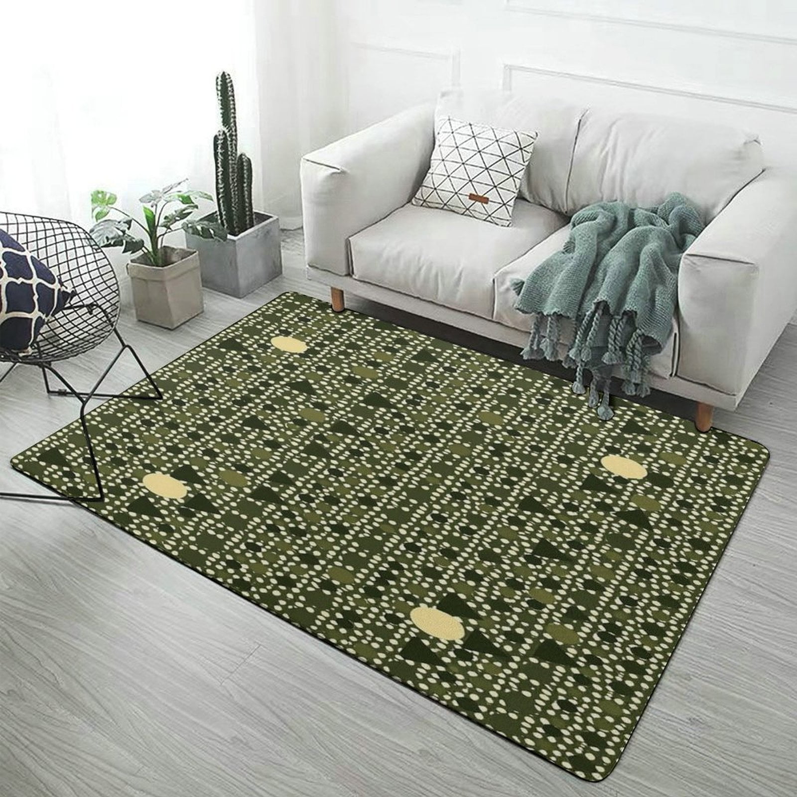 Abstract Green Pattern Carpet Large Size Living Room American Style ...