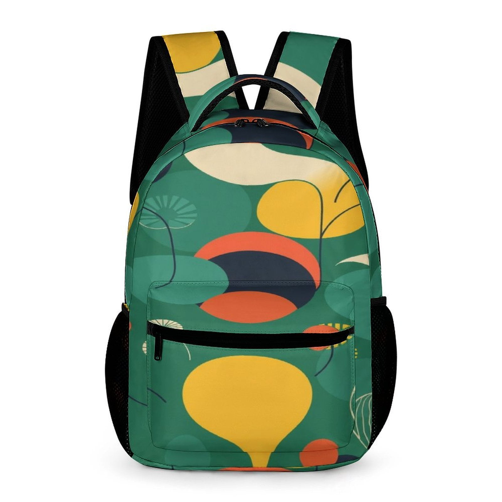 Abstract Green Pattern Travel Canvas Laptop Backpack For Women Men Aesthetic Backpack Casual ...