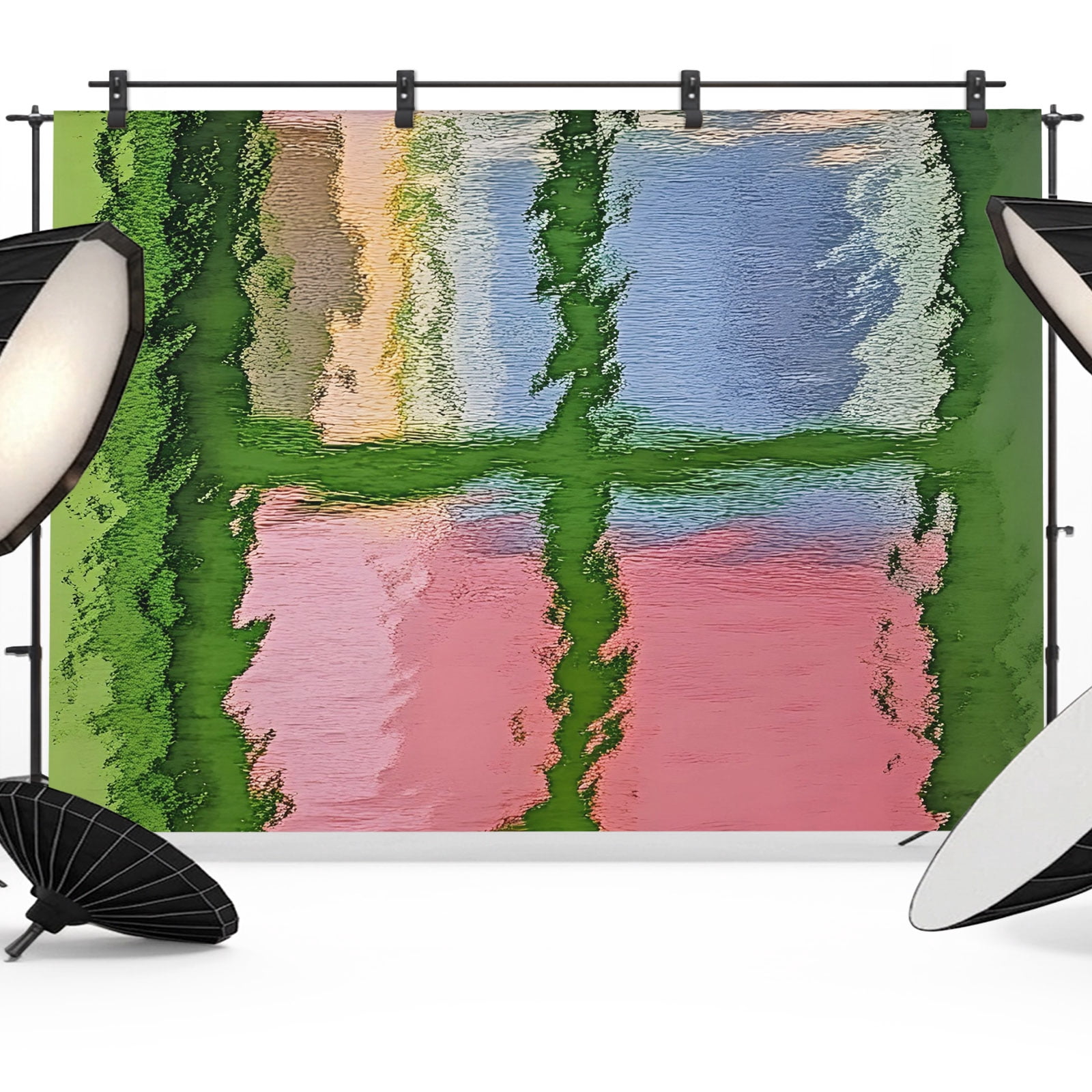 Abstract Green Pink Blue Backdrop for Photography, Modern Blurry Garden ...