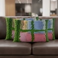 Abstract Green Pink Blue Pillow Covers Set of 4, Modern Blurry Garden ...