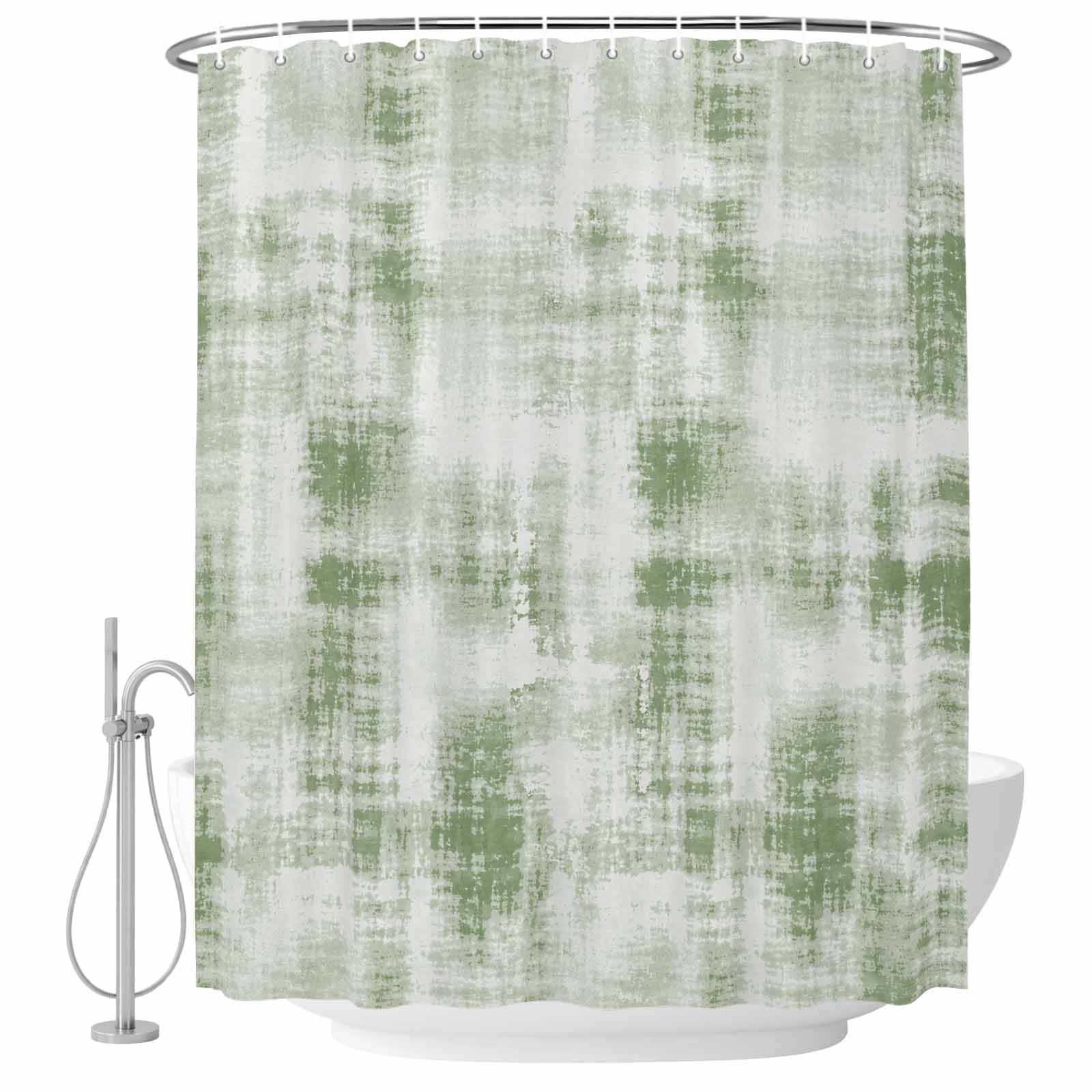 Abstract Green Shower Curtain for Bathroom, Country Vintage Farmhouse ...