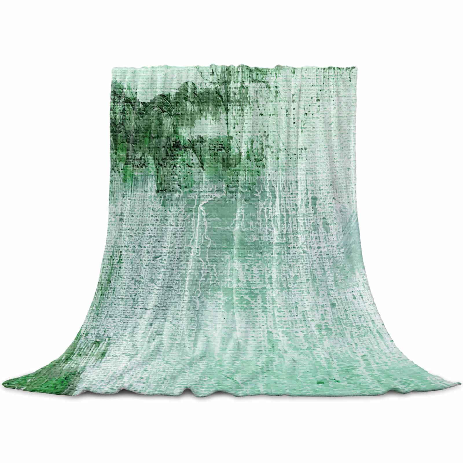 Abstract Green Throw Blankets, Soft Flannel Fleece Microfiber Blanket ...