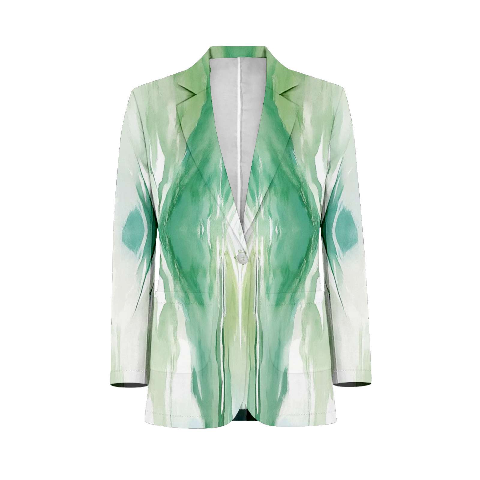 Abstract Green Watercolor Art Mens Suits Shawl Collar Slim Fit Suit ...