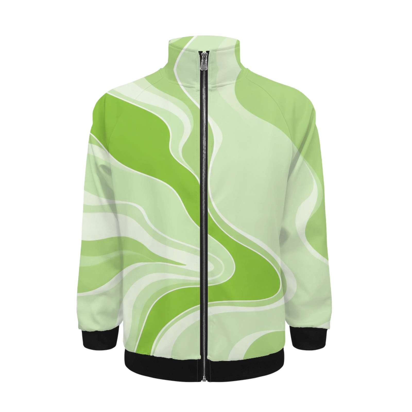 Abstract Green Wavy Background Design Jacket Men's Street Cool Long ...