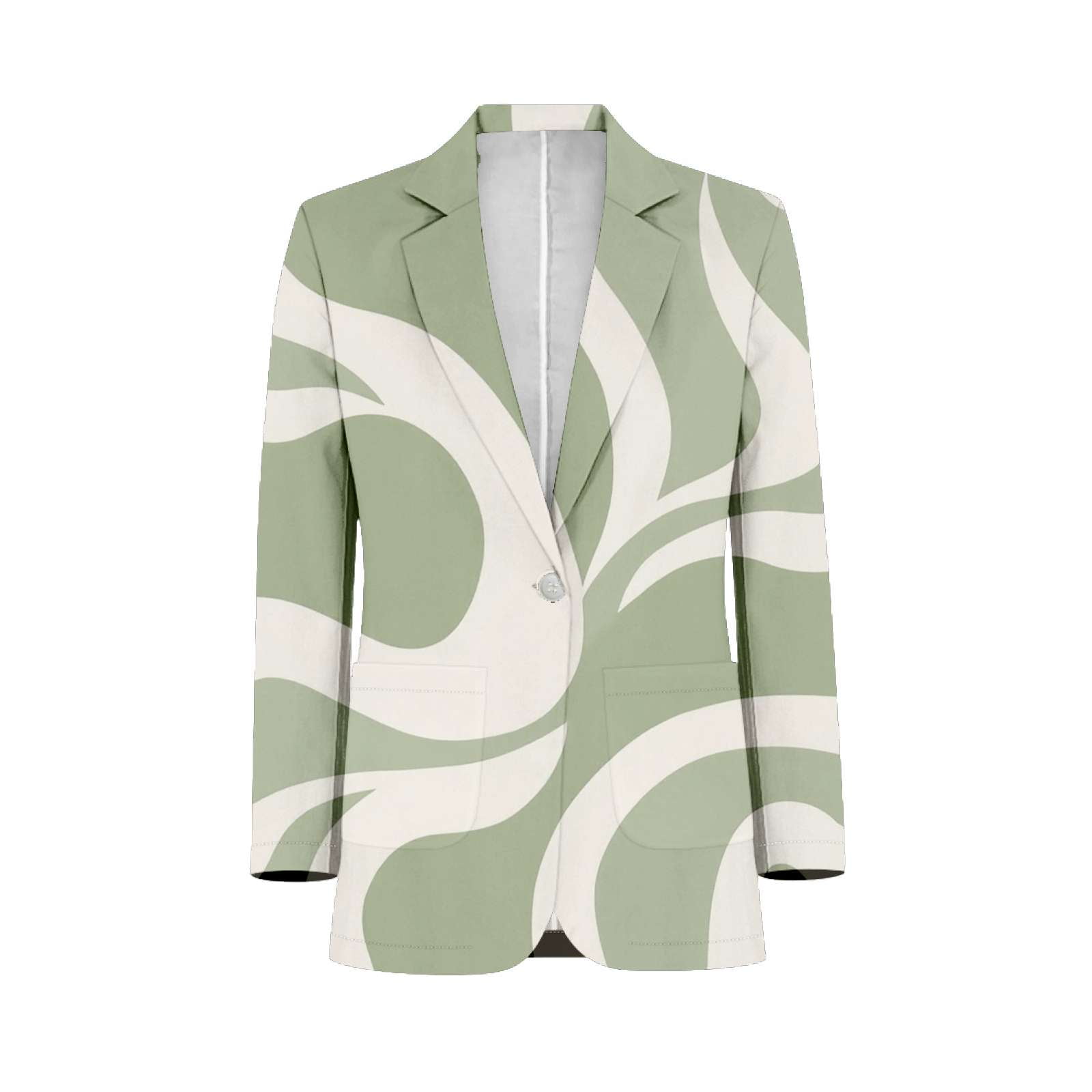 Abstract Green Wavy Design Art Men Blazers Slim Clothing Summer Jacket ...