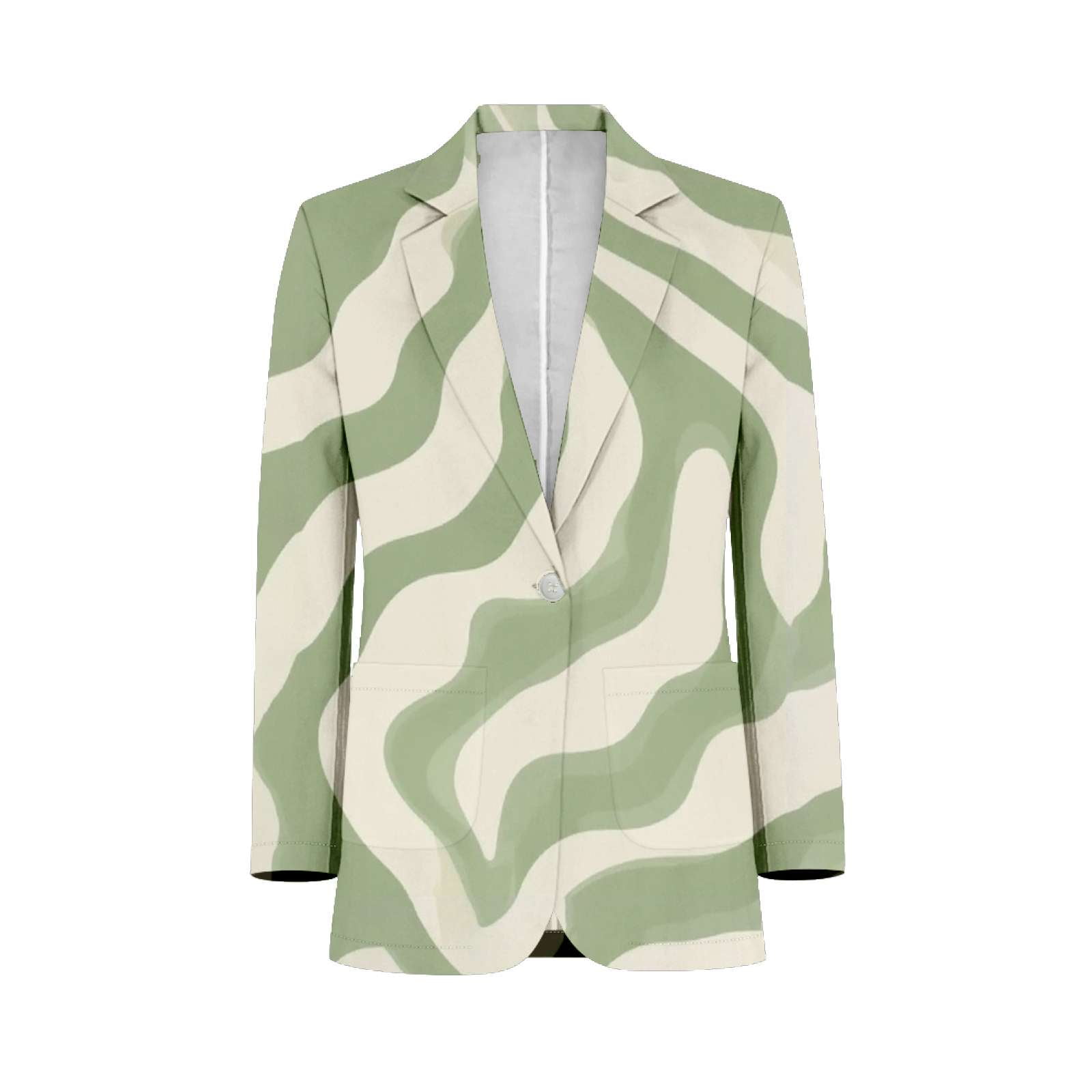 Abstract Green Wavy Pattern Art Men Blazers Slim Clothing Summer Jacket ...