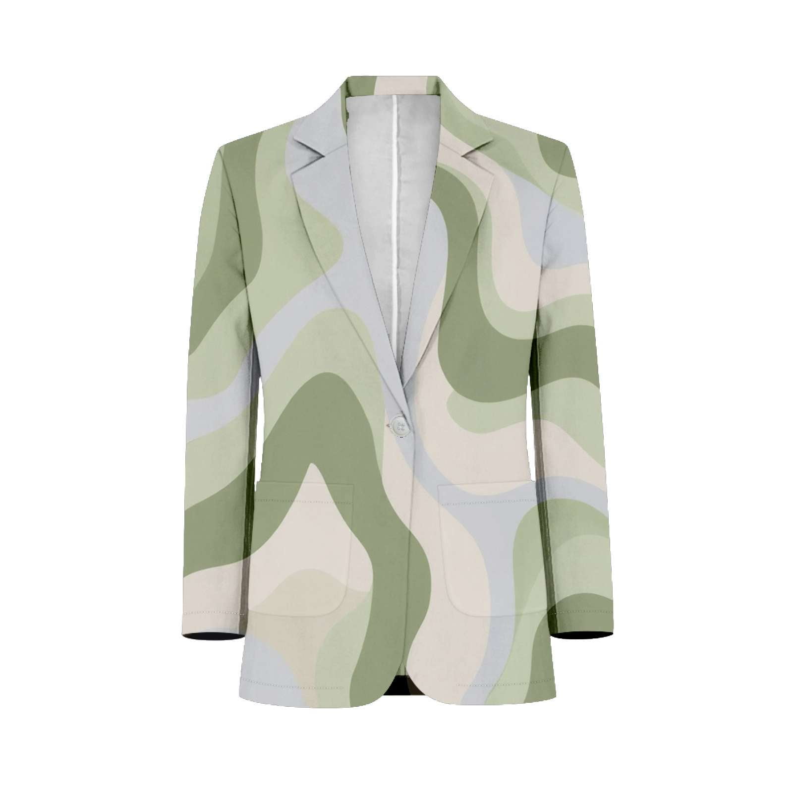Abstract Green Wavy Pattern Design Customized Men's Suits full man ...