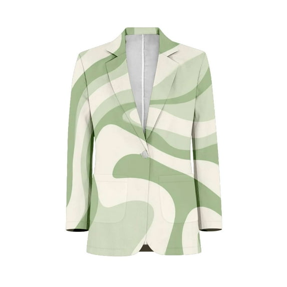 Abstract Green Wavy Pattern Design Men's Suit Blazer Casual Party Wear ...