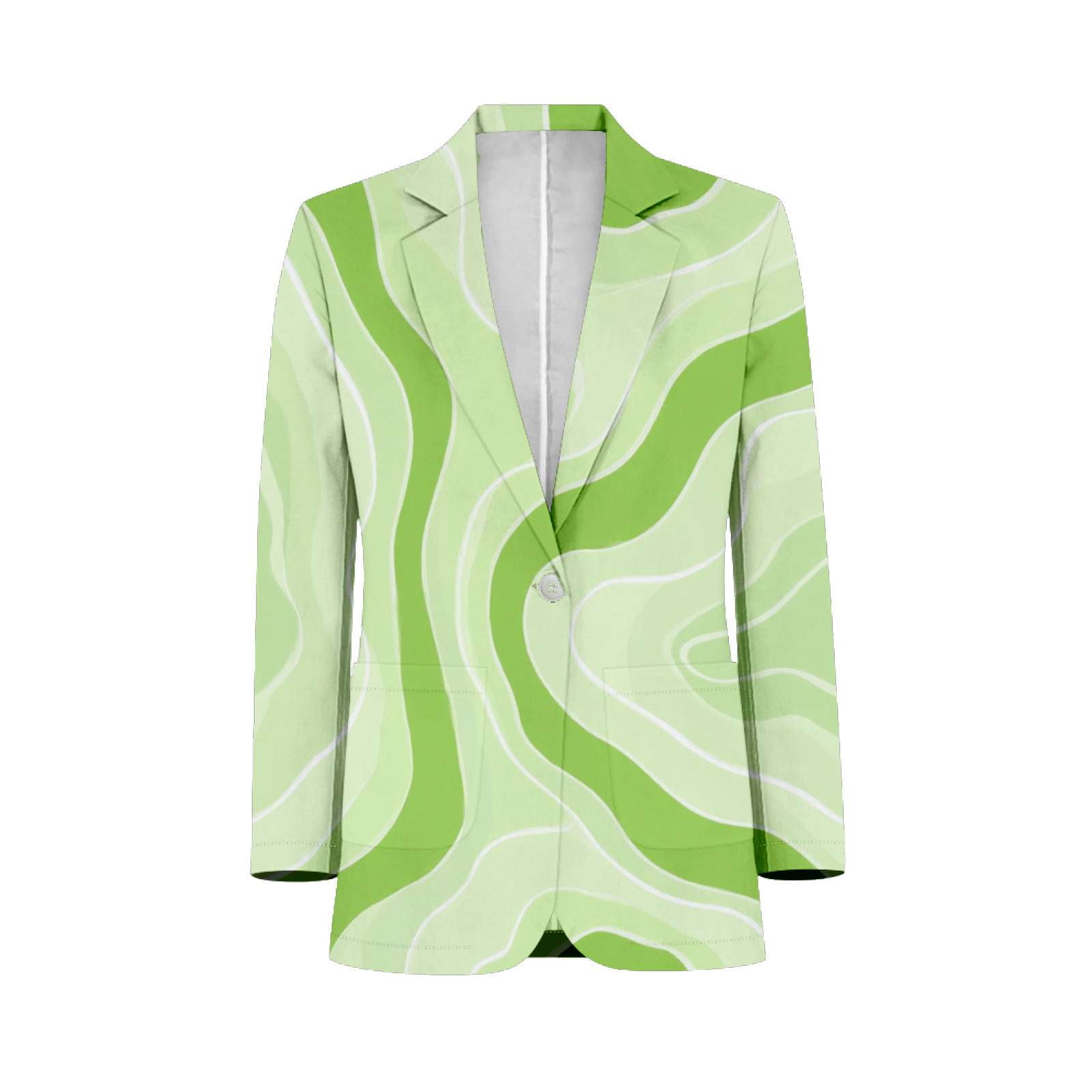 Abstract Green Wavy Pattern Design Men's Suit Blazer Casual Party Wear ...