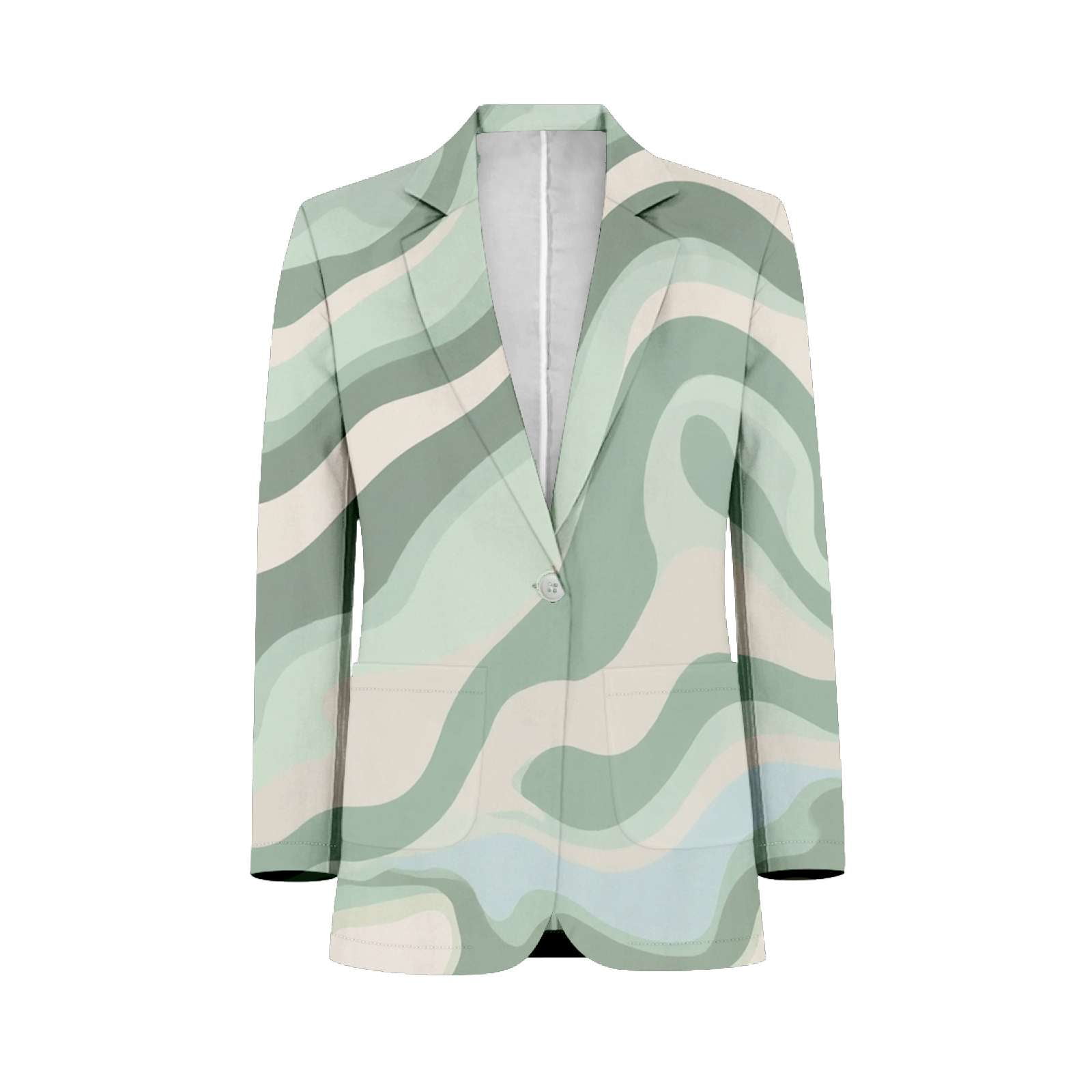 Abstract Green Wavy Pattern Mens Suits Shawl Collar Slim Fit Suit Mens ...