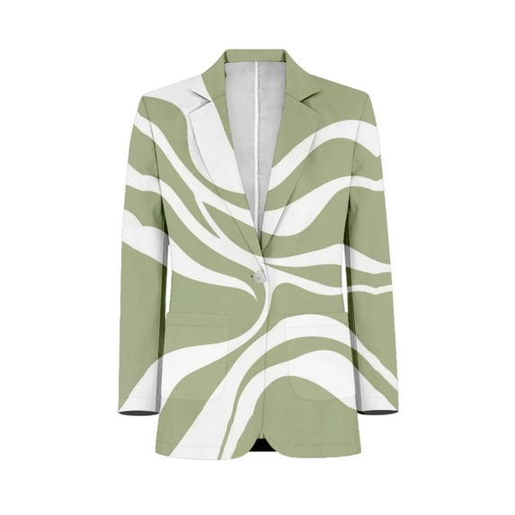 Abstract Green White Wavy Lines Mens Suits Shawl Collar Slim Fit Suit ...