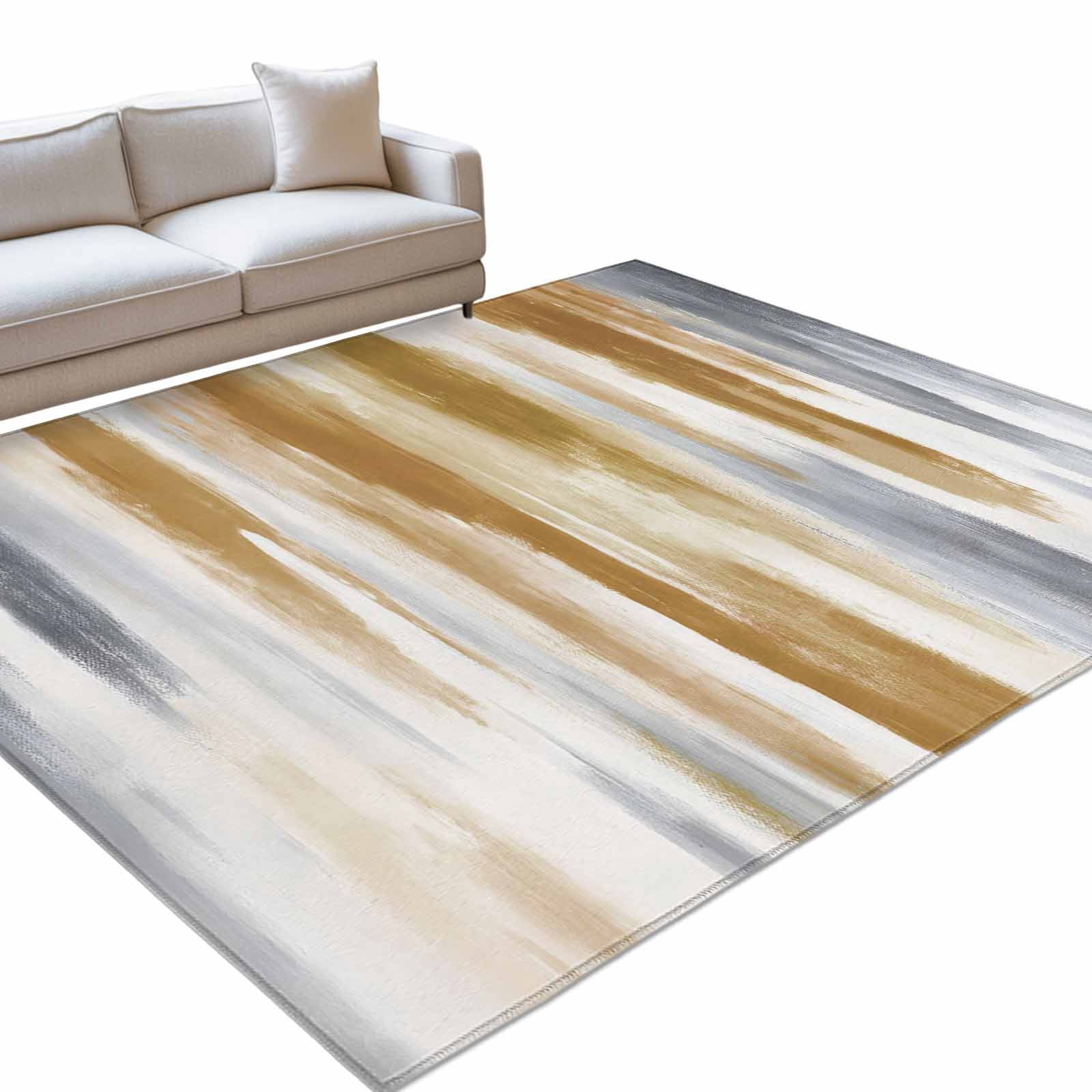 Abstract Grey Area Rugs 4x6ft Brown Mottled Gradient Texture Farmhouse ...