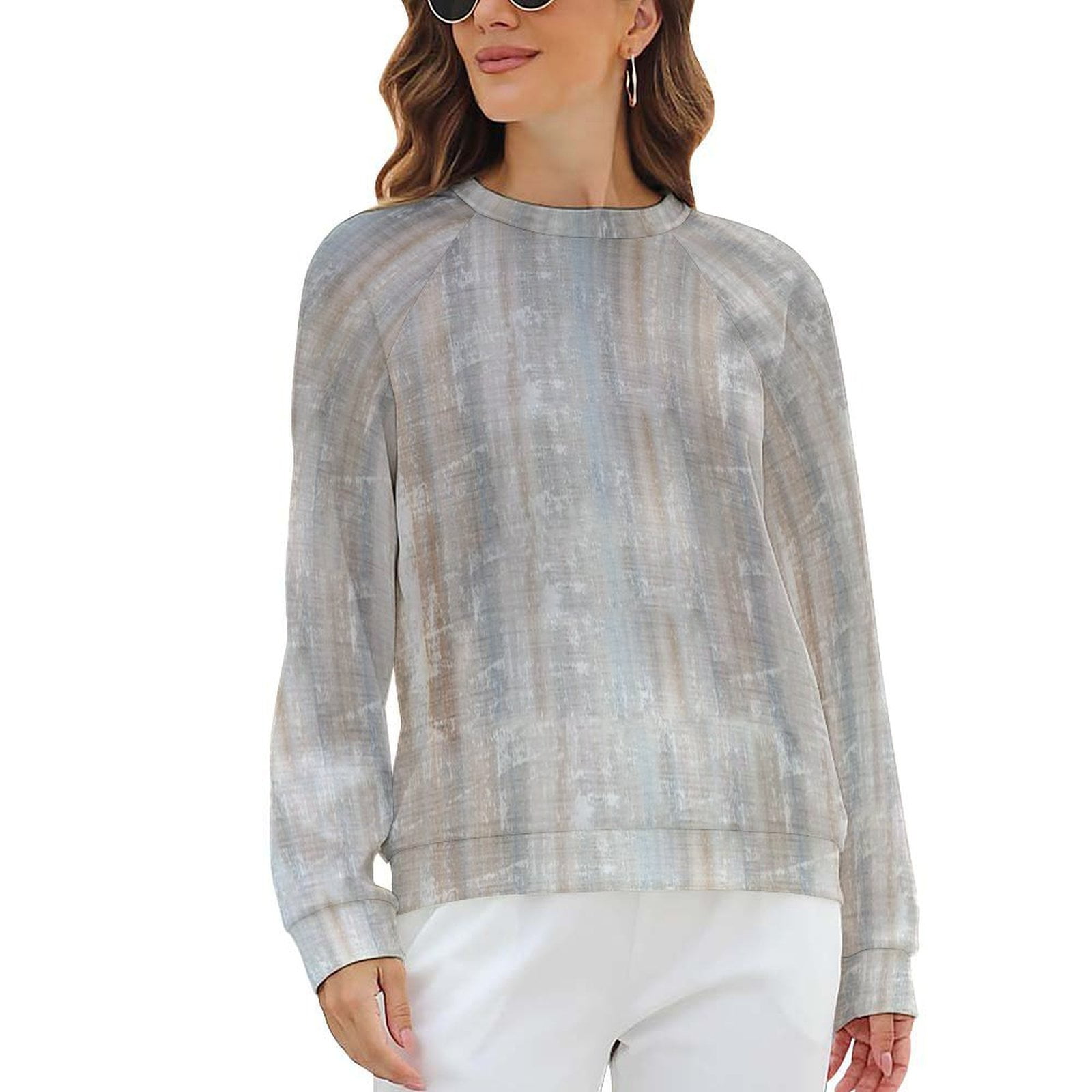 Abstract Grey Art Ladies Tops Women Sweatshirts With Long Sleeve Loose ...