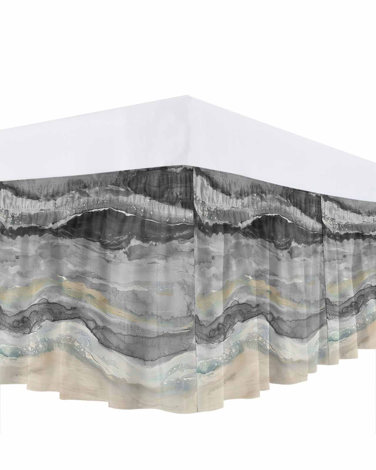 Abstract Grey Bed Skirt California King Size 18 Inch Drop, Gradient ...