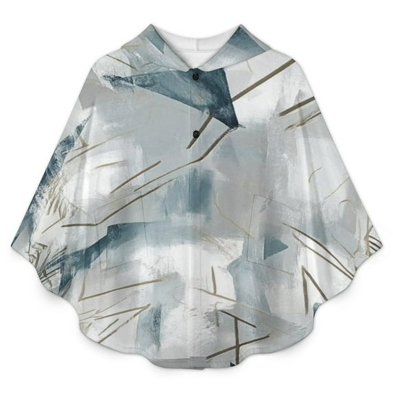 Abstract Grey Blue Artwork Blanket Oversized Wearable Hooded Blanket ...