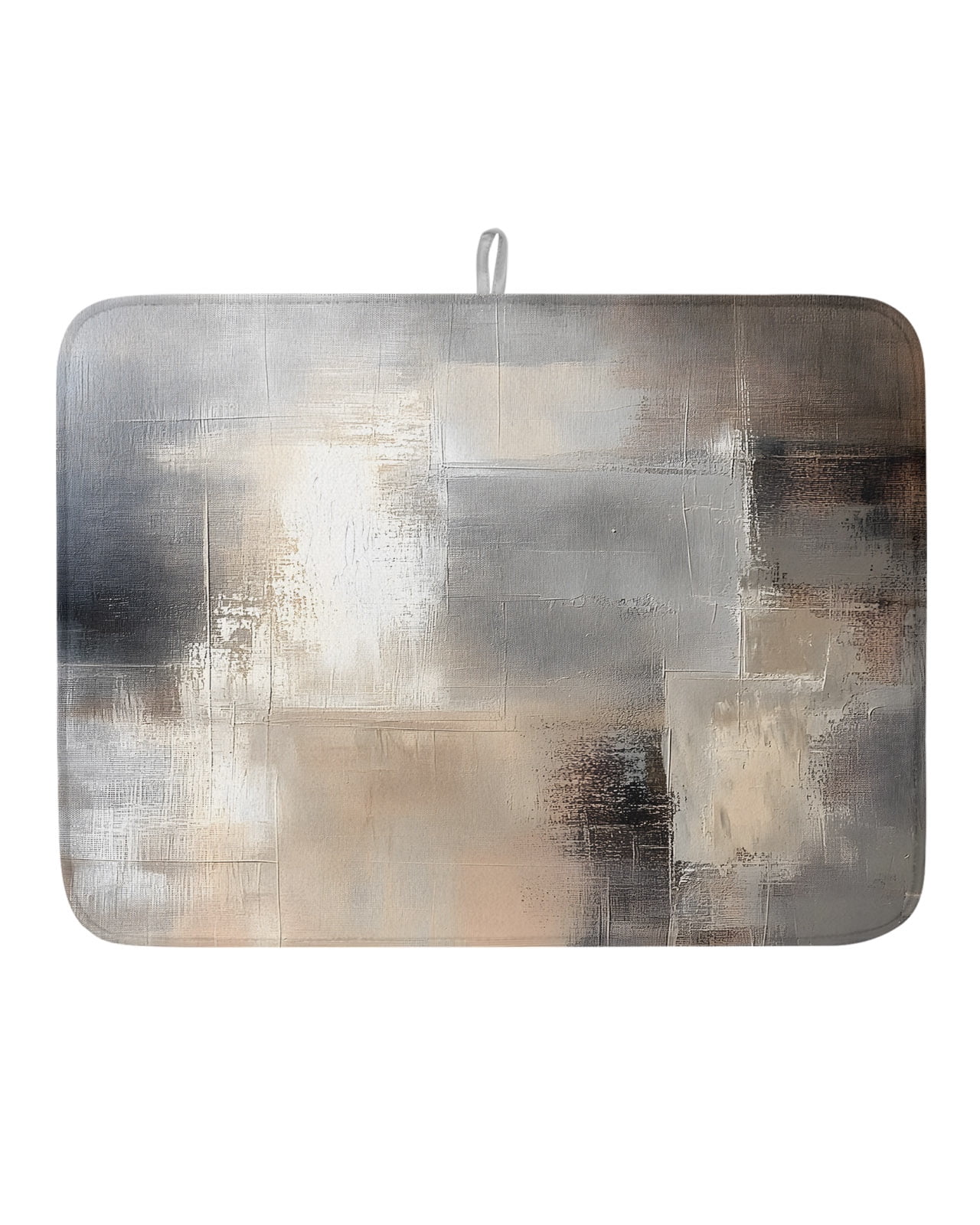 Abstract Grey Brown Oil Painting Dish Drying Mats for Kitchen Counter ...
