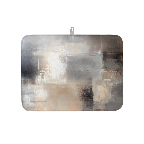 Abstract Grey Brown Oil Painting Dish Drying Mats for Kitchen Counter ...