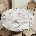 Abstract Grey Brush Strokes Round Table Cover Kitchen Printed ...