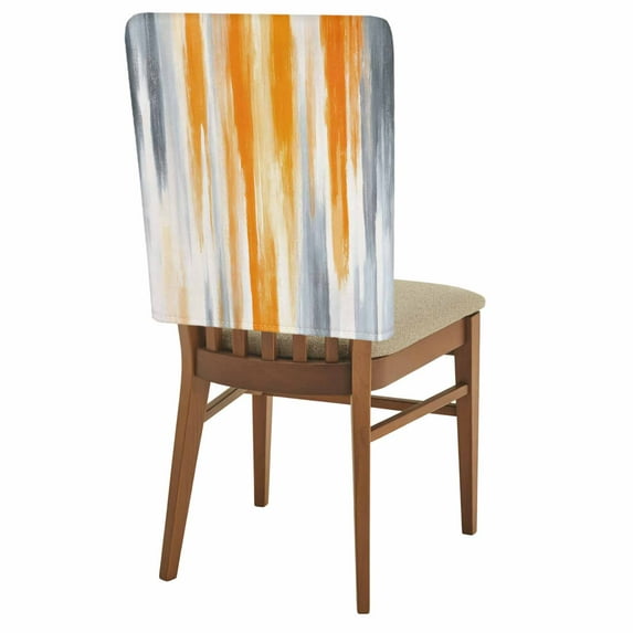 Abstract Grey Chair Back Covers Set of 6, Orange Mottled Gradient ...