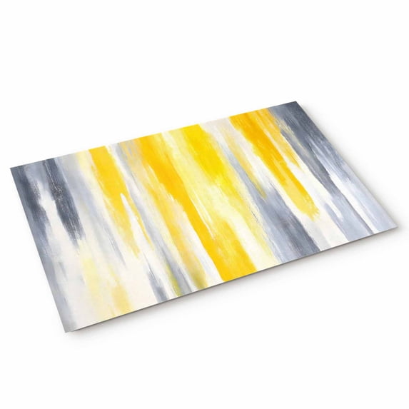 Abstract Grey Door Mat Yellow Mottled Gradient Texture Farmhouse Non ...
