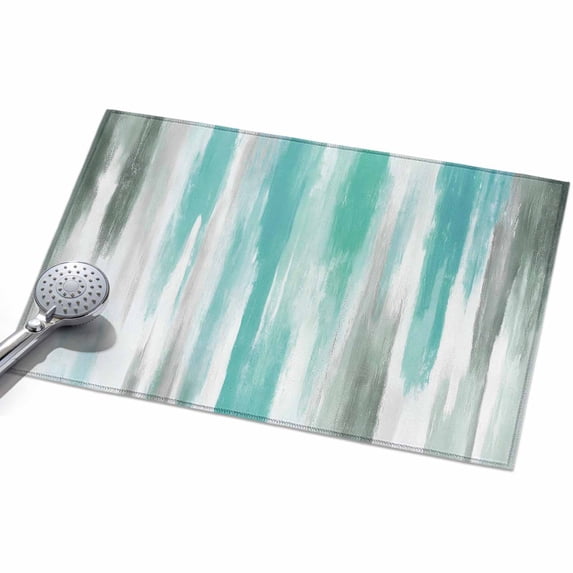 Abstract Grey Front Door Rugs 2x3ft Teal Green Mottled Gradient Texture ...