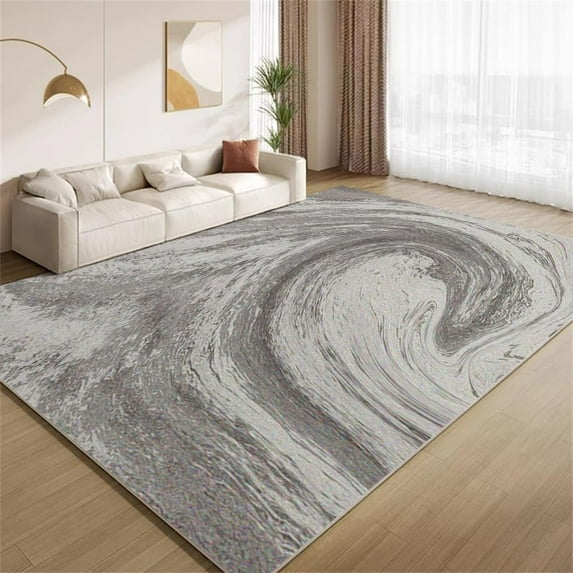 Abstract Grey Swirls Rug 3x4 Small Area Rugs Ombre Gray Brown Rugs Non ...
