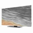Abstract Grey TV Dust Cover 75 Inch, Ocean Beach Waves Lines Gradient ...