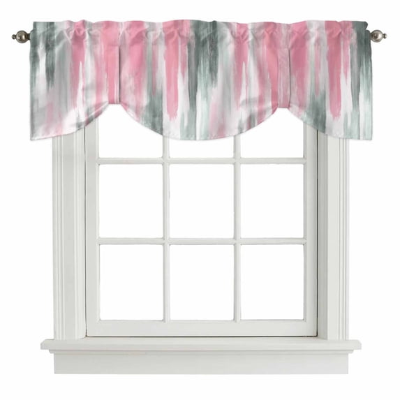 Abstract Grey Tie Up Valance Curtains Pink Mottled Gradient Texture ...