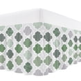 Abstract Grid Bed Skirt Bed Skirts Queen Size 16 Inch Drop, Boho Green ...