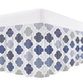 Abstract Grid Bed Skirt California King Size 16 Inch Drop, Boho Blue ...