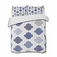Abstract Grid Quilts Bedding Set California King Boho Blue Purple Grey ...