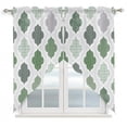 Abstract Grid Swag Curtain Valance for Window 2 Panels Boho Green Grey ...