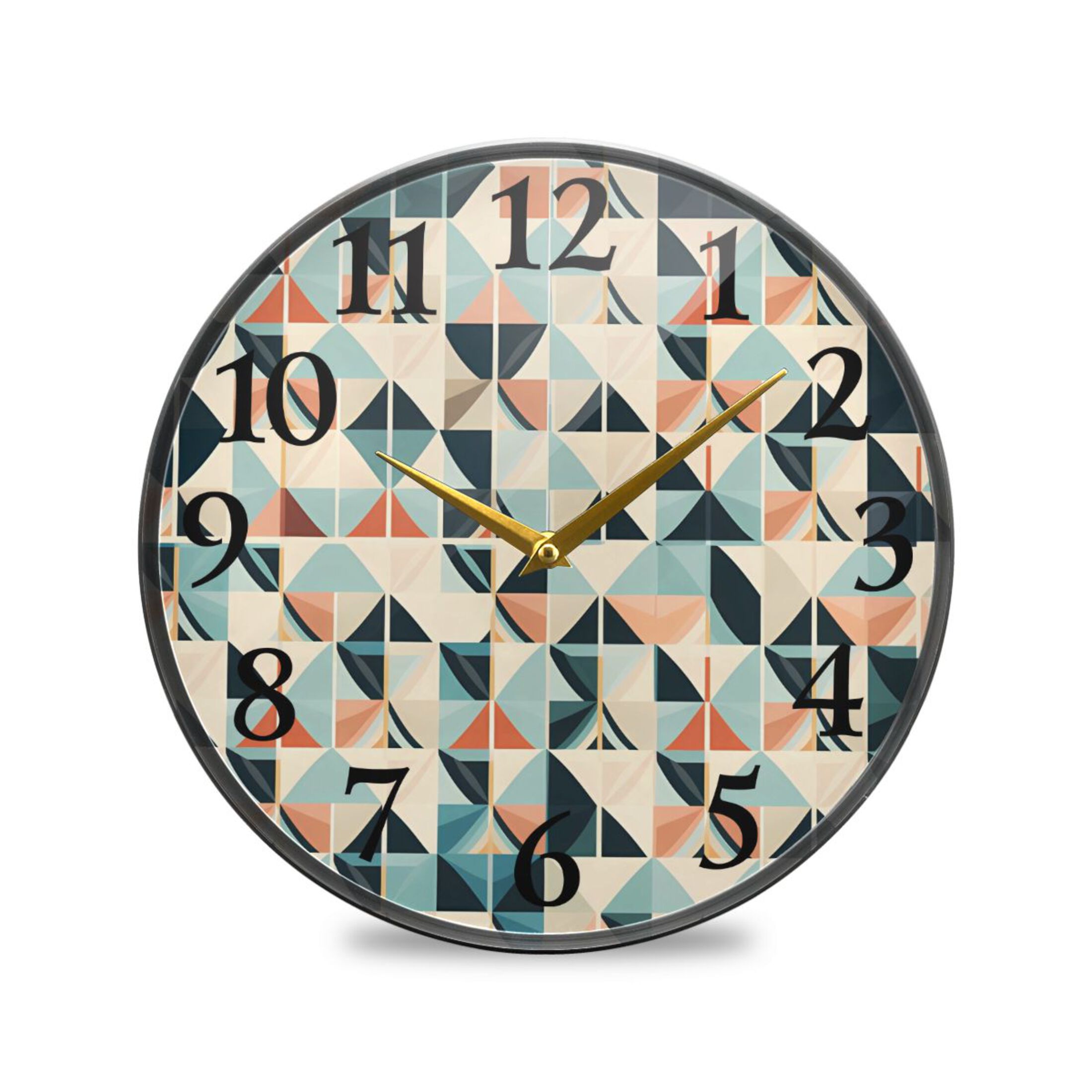 Abstract Grids Wall Clocks Battery Operated 9.5 Inch Round Clock ...