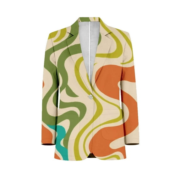 Abstract Groovy Swirl Art Print Men's Suit Blazer Casual Party Wear ...