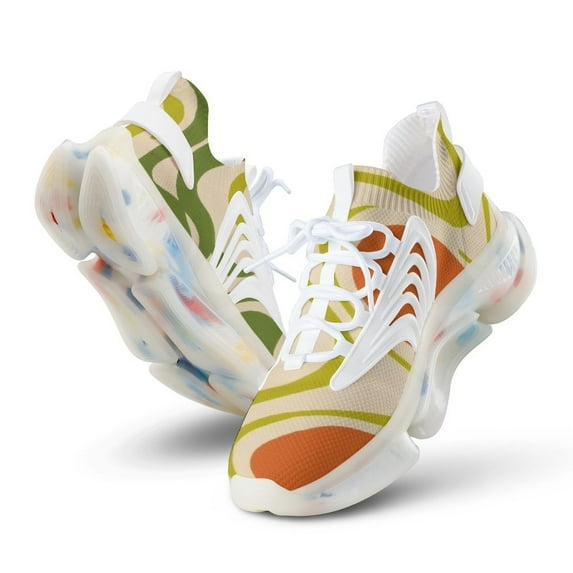 Abstract Groovy Swirl Art Print Walking Shoes for Men Woman Lightweight ...