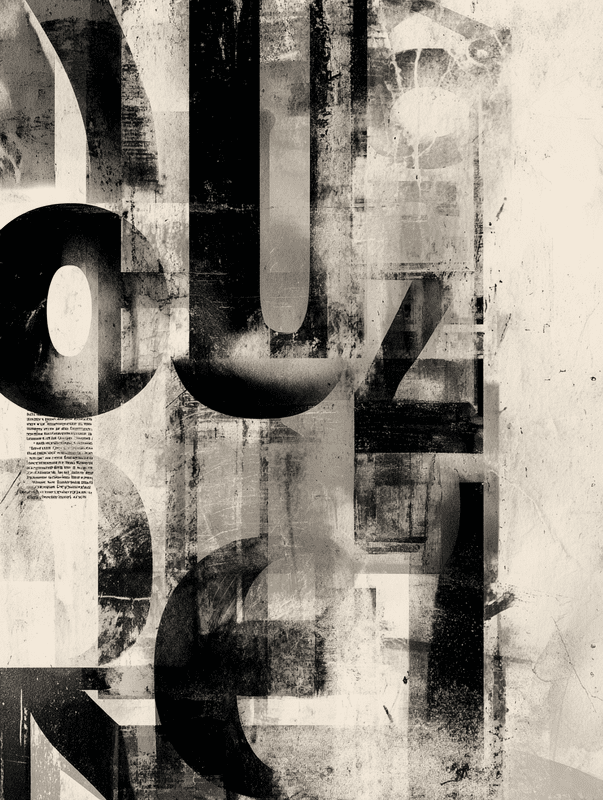 Abstract Grunge Typography Canvas Print, Suitable for Living Room ...