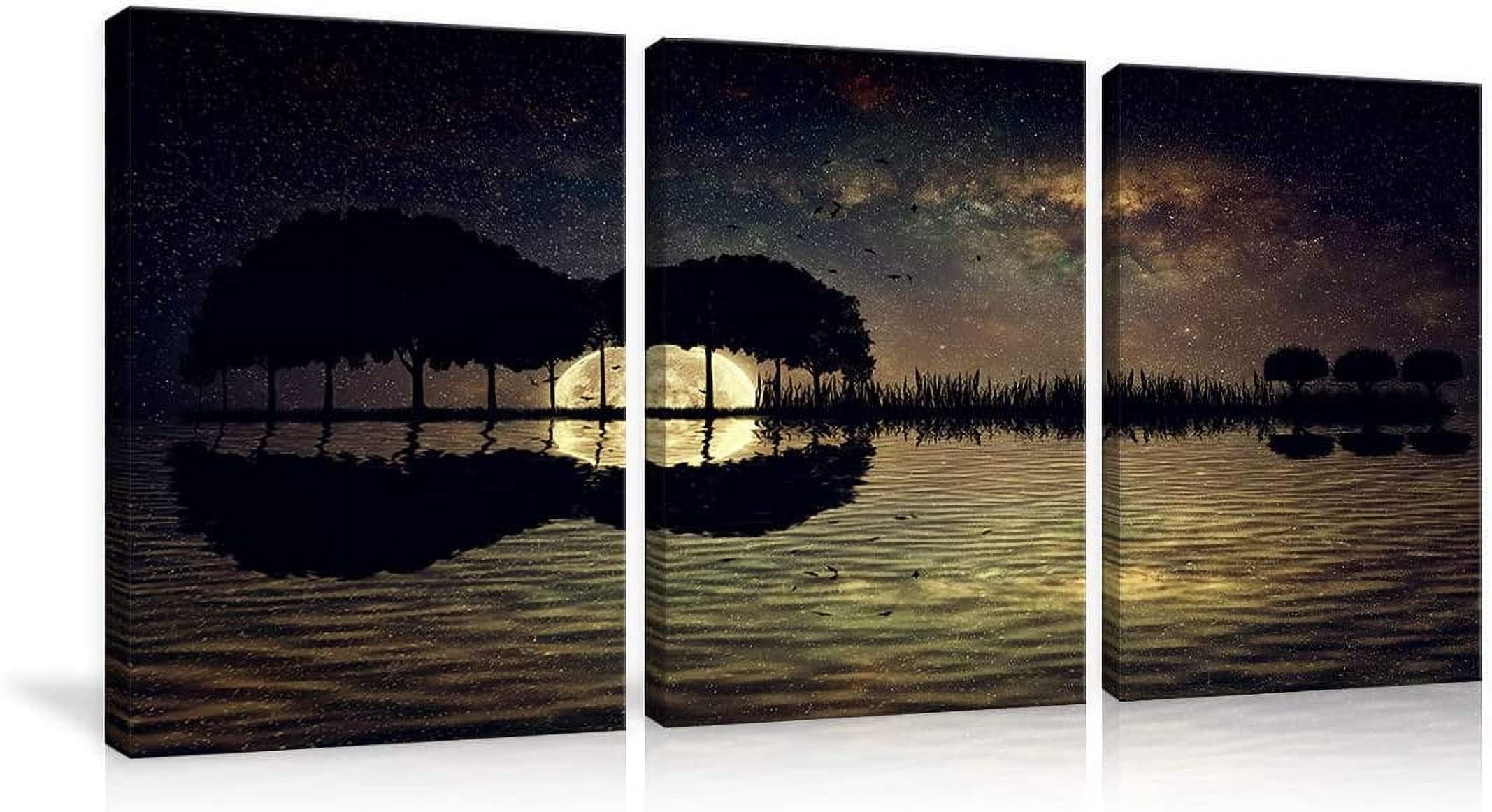 Abstract Guitar Trees Arranged in a Shape of a Guitar on a Starry Sky ...