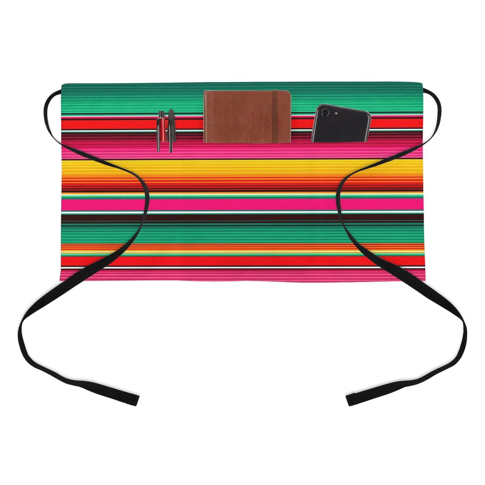 Abstract Half Waist Apron Colorful Mexican Stripe Green Red Orange ...