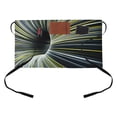Abstract Half Waist Apron Lemon Yellow White Linear Warp Optical Tunnel ...