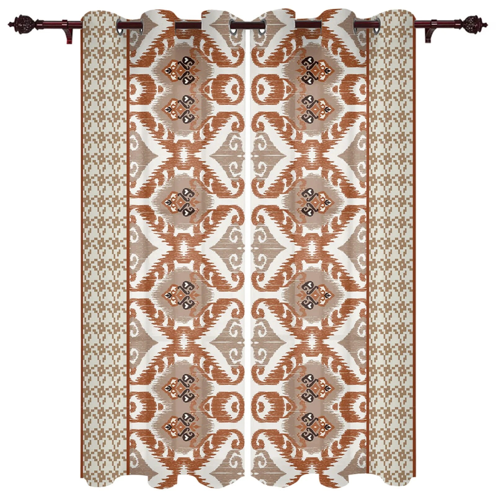 Abstract Hand-Painted Line Pattern Window Curtain Living Room Luxury ...