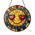 Abstract Happy Face Glass Style Window Hanging - Walmart.com