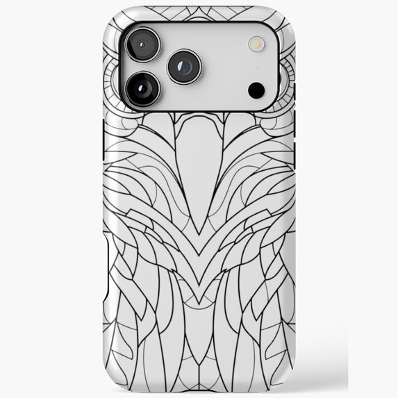 Abstract Hawk Essence Intricate Line iPhone Case 17 16 15 14 13 12 11 ...